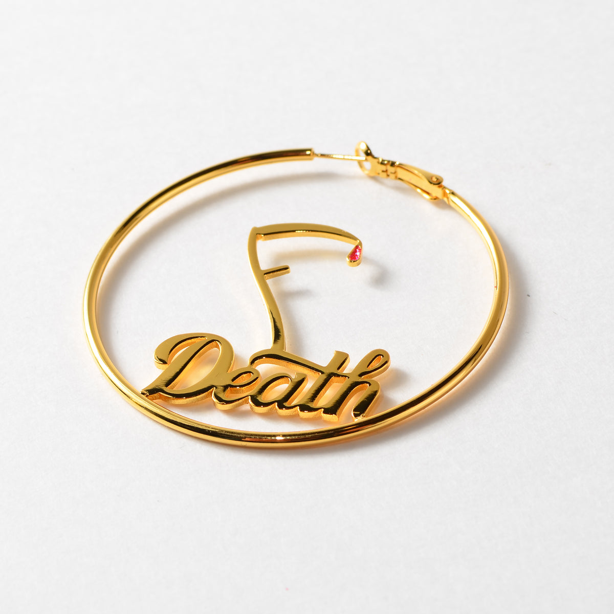 FDeath Scythe 60mm Gold Hoop Earrings – Fashionable Death
